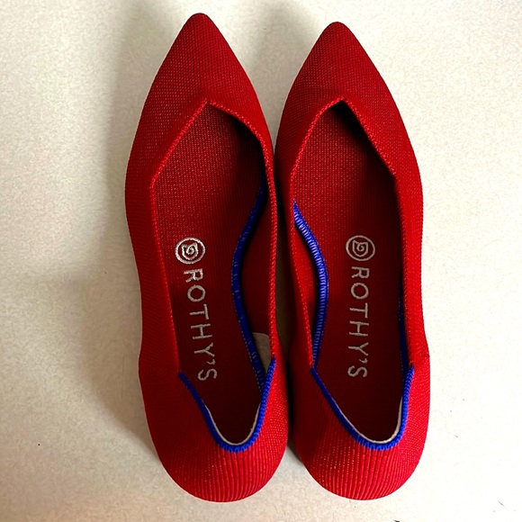 Rothy's | Shoes | Rothys The Point Red Flats Wide | Poshmark